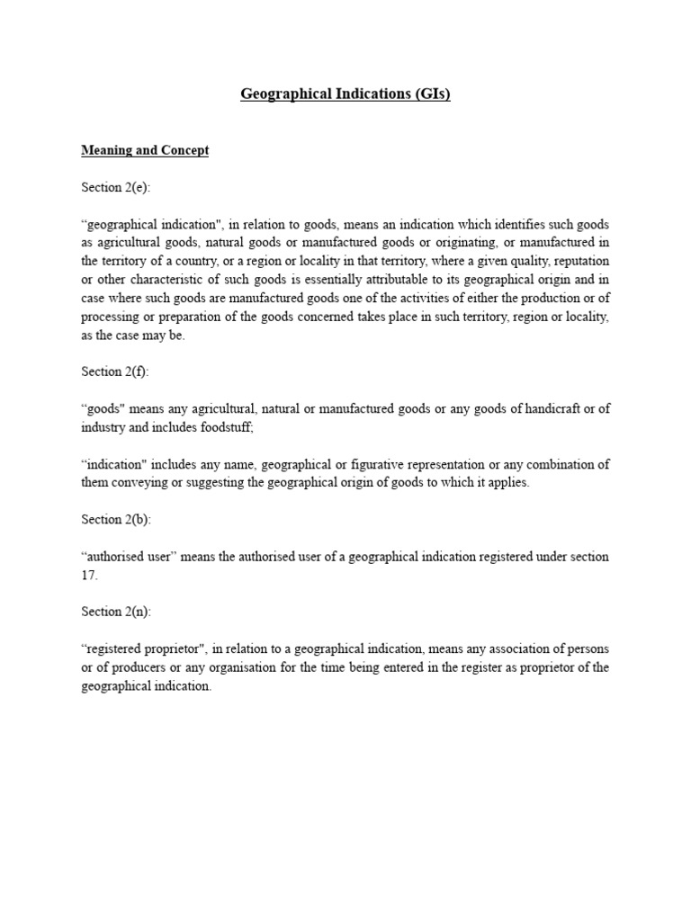 Geographical Indications (GIs) | PDF | Domain Name Registrar | Tourism