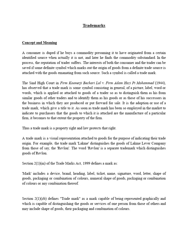 Trademarks | PDF | Trademark | Civil Law (Common Law)