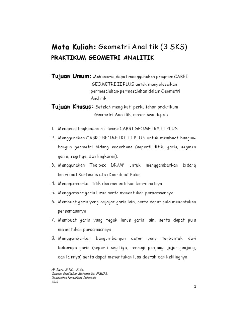 Geometri Analitik CABRI GEOMETRI II PLUS | PDF | Seni