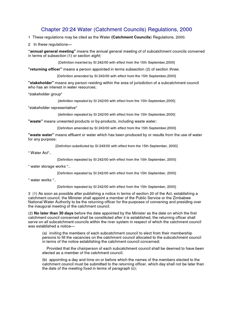 Water Management Regulations | PDF | Quorum | Government