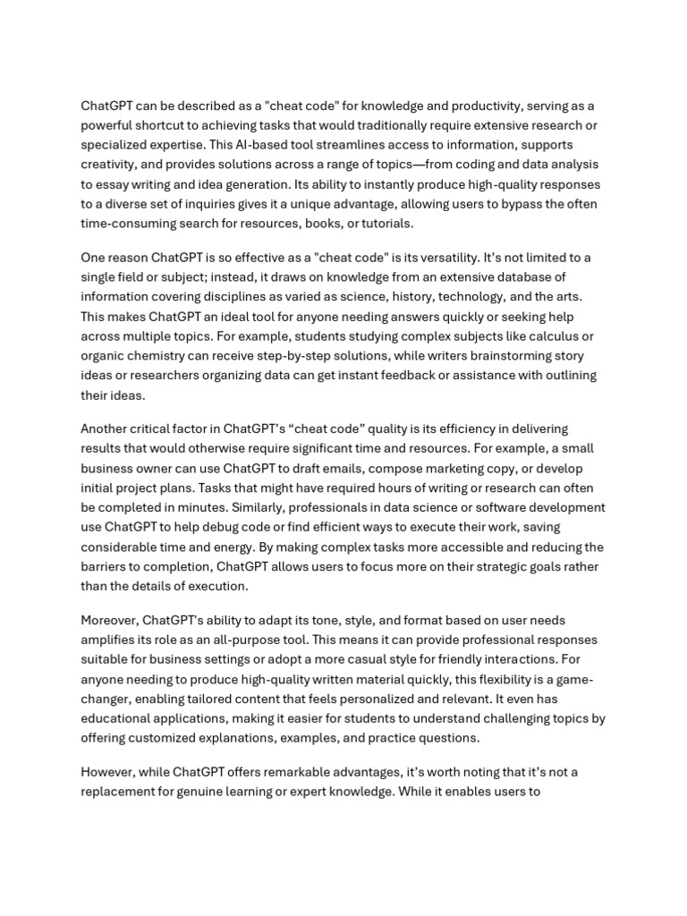 chat gpt is the goat | PDF | Information | Creativity