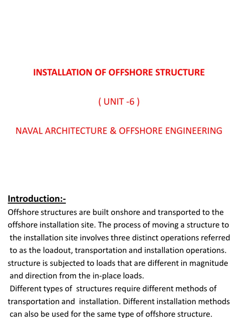 Installation of Offshore Structure | PDF