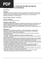 Recuperação Pós-Anestésica e Aldrete | PDF | Anestesia | Medicina Clínica