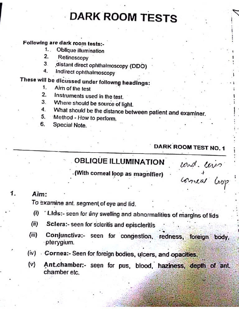 Dark Room Test | PDF