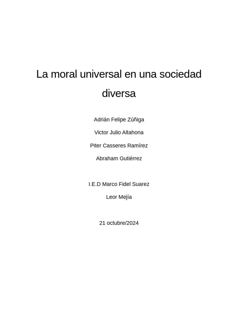 Moral Universal en Sociedades Diversas | PDF | Moralidad | Immanuel Kant