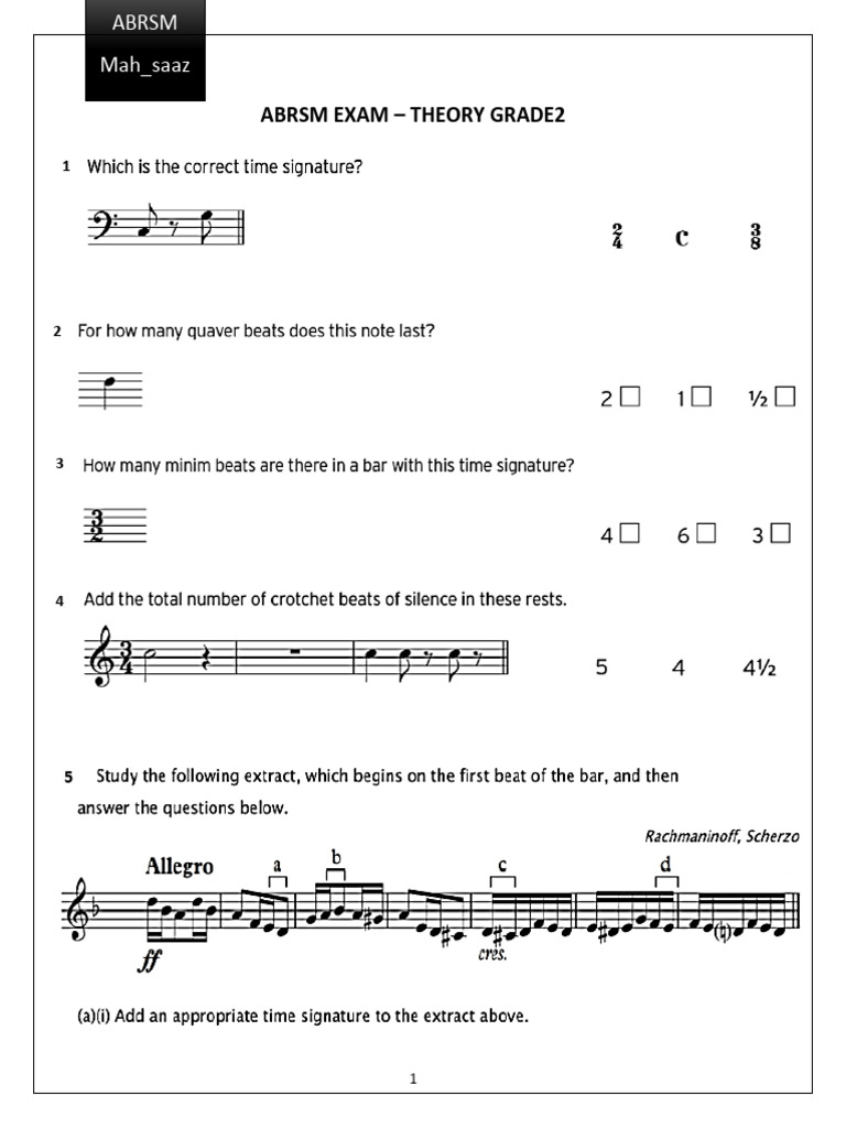 Abrsm Exam-Midterm g2 | PDF