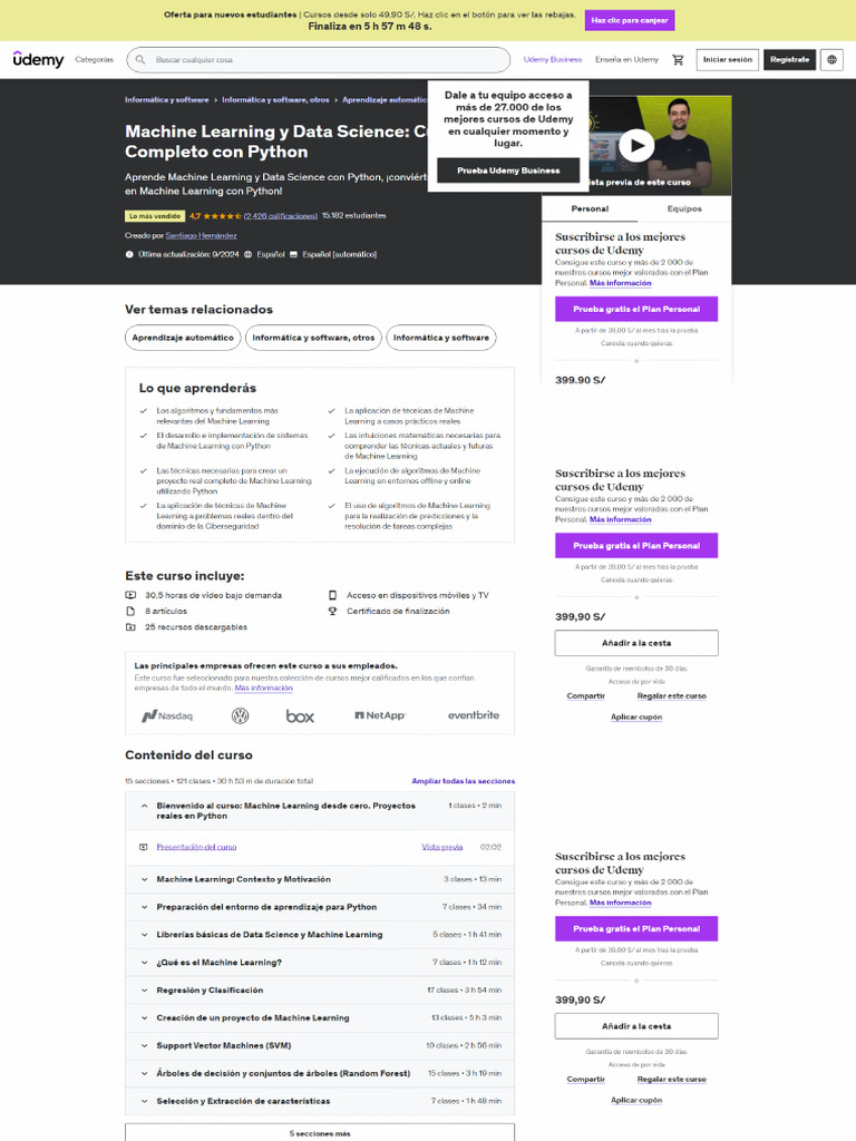 00 - Machine Learning y Data Science Curso Completo Con Python | PDF