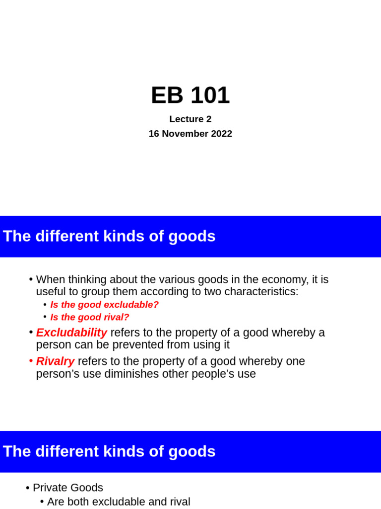 EB 101_Lecture 2 | PDF | Goods | Environmental Social Science