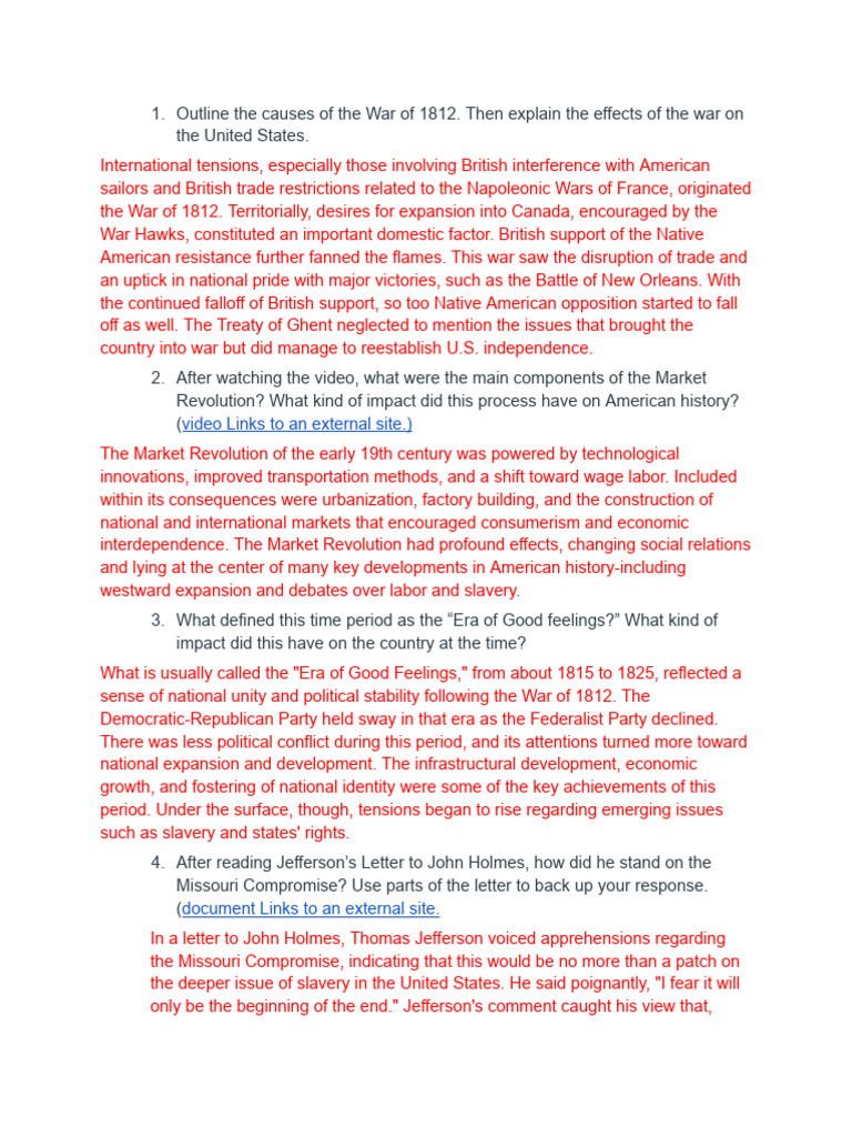 Participation 8 | PDF | The United States | War Of 1812