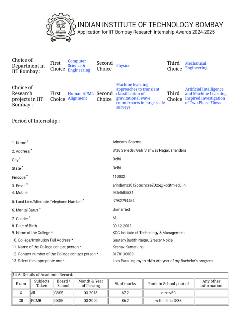 Confirm Summer Internship (Application Number-202403192) | PDF | Artificial Intelligence ...