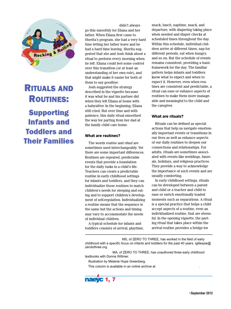 Rituals and Routines - Supporting Infants and Toddlers and Their ...