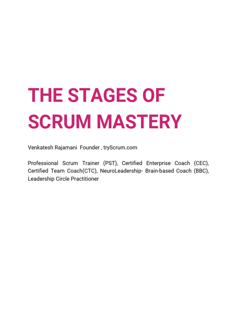The Stages of Scrum Mastery New | PDF | Servant Leadership | Scrum ...
