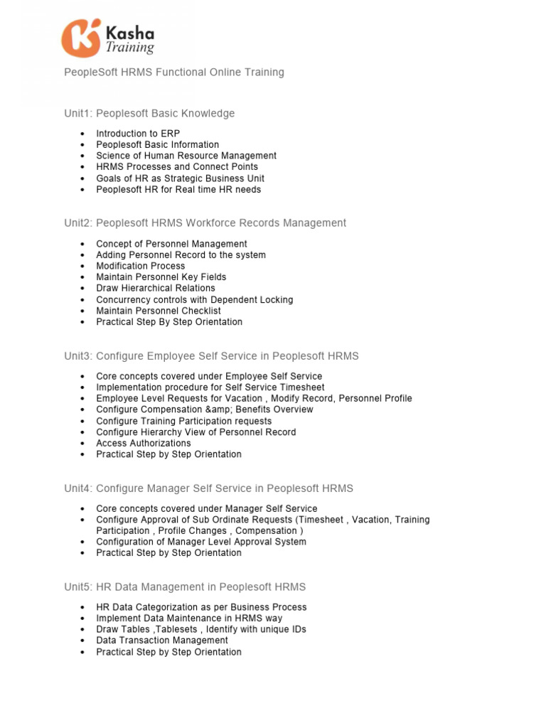 6 PeopleSoft HRMS Functional Online Training | PDF | Business Economics ...