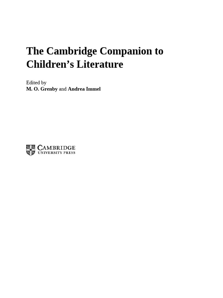 Chapter 1. The Origins of Childrens Literature. The Cambridge Companion ...