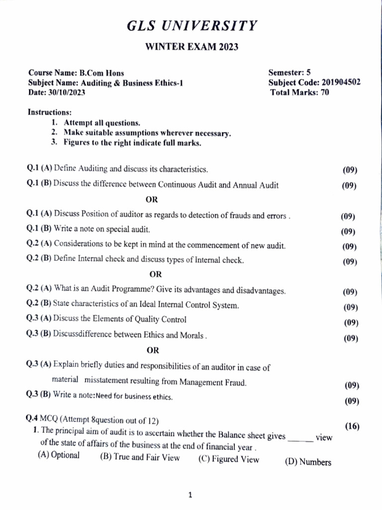 Audit Business Ethics 1 Pdf Audit Business