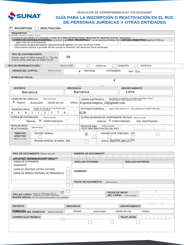 SOLICITUD DEL RUC | PDF | Documento de identidad | Gobierno y personalidad