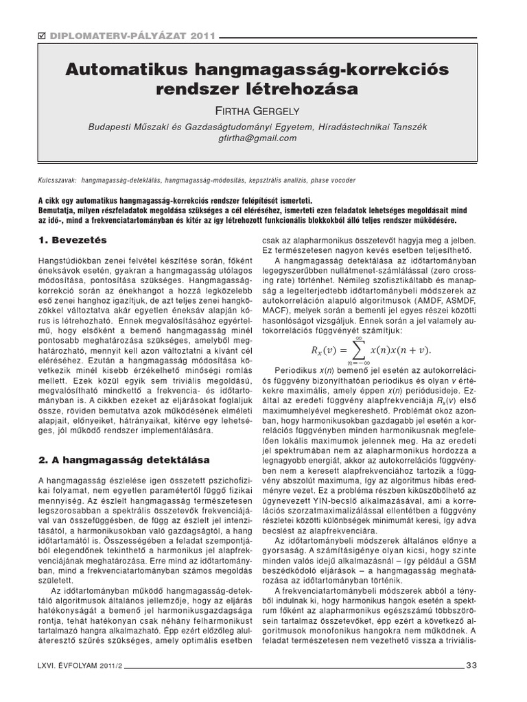 Firtha HiradasTechnika 2011 | PDF