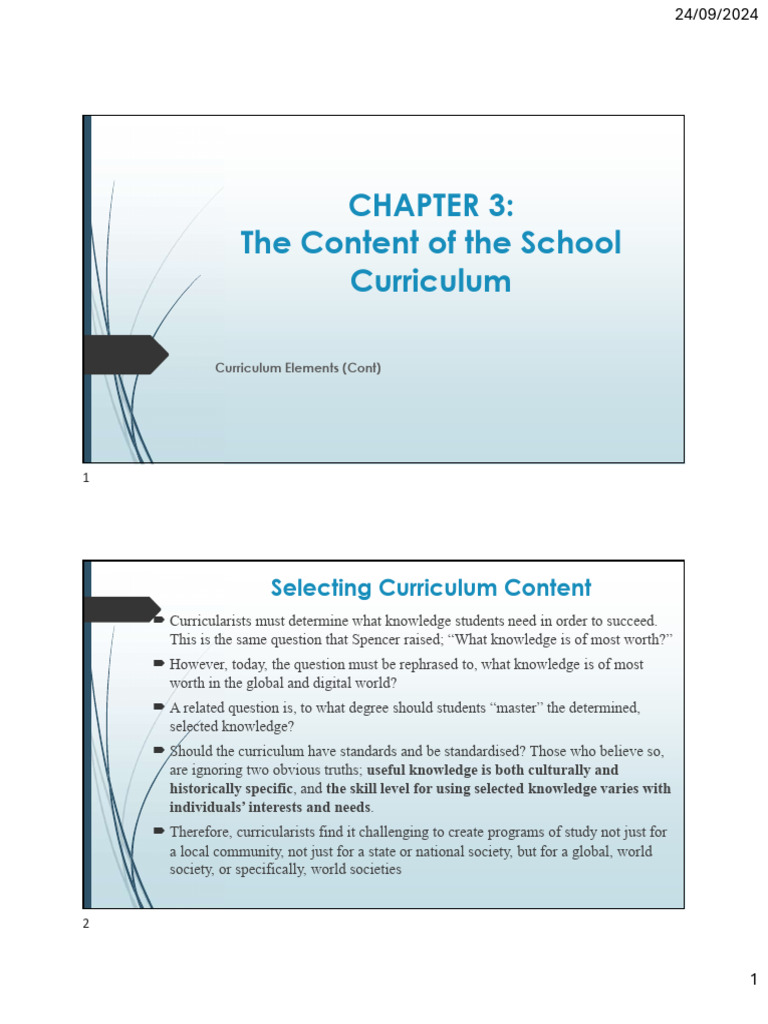 Selecting Effective School Curriculum Content | PDF | Curriculum | Learning