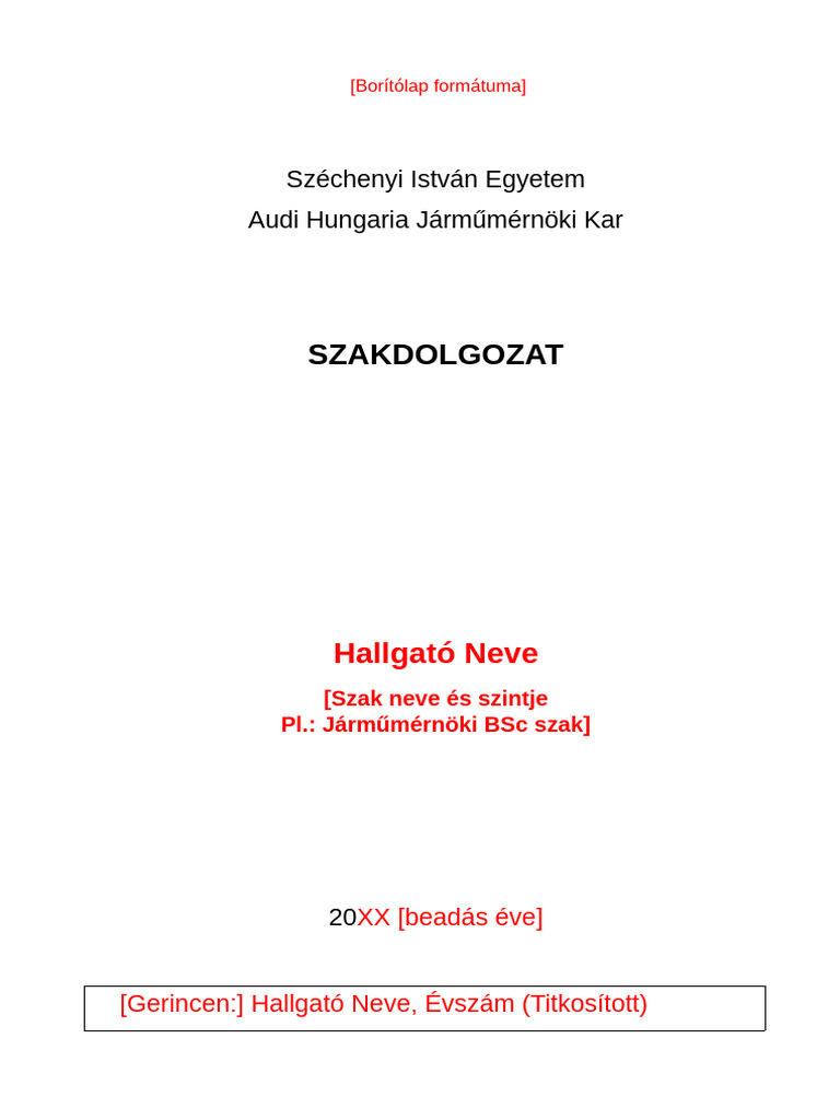 AHJK Szakdolgozatok Közös Sablon - HU | PDF