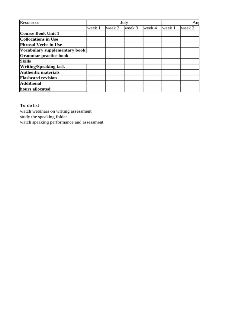 Weekly Language Learning Plan | PDF | Linguistics