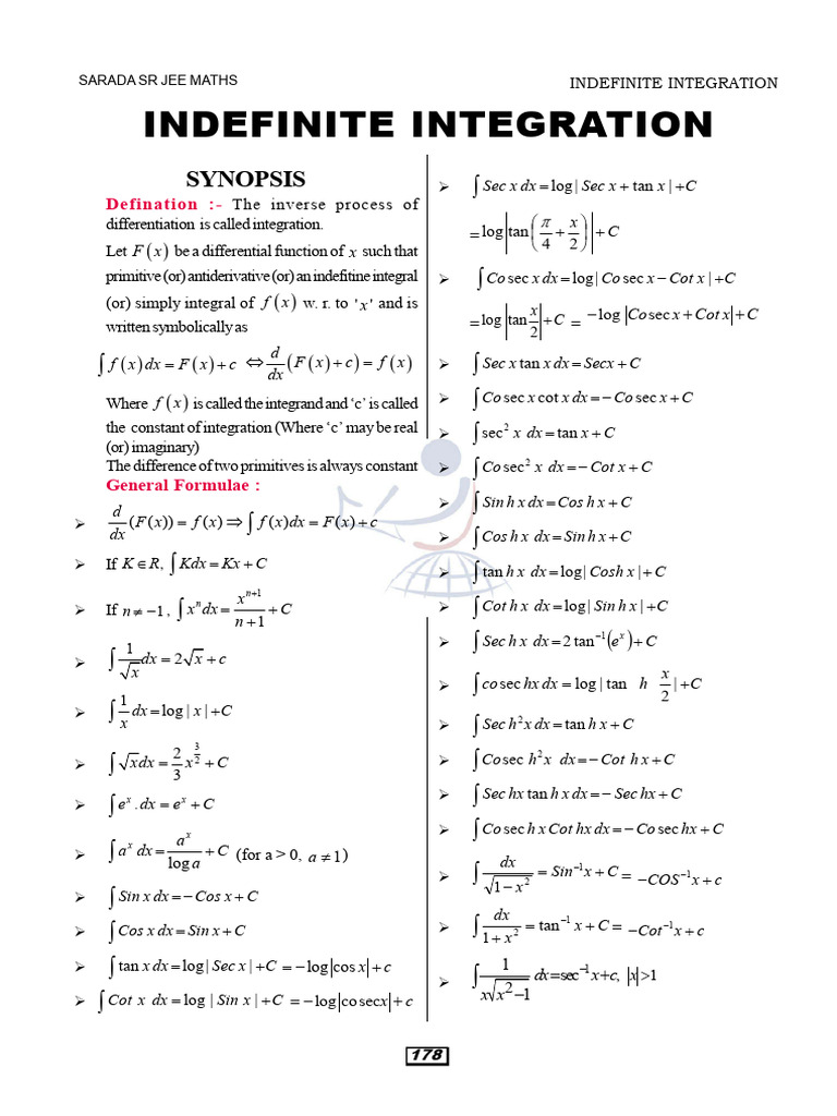 6a.indefinite Integration (178 to 195) | PDF | Algebra | Mathematics