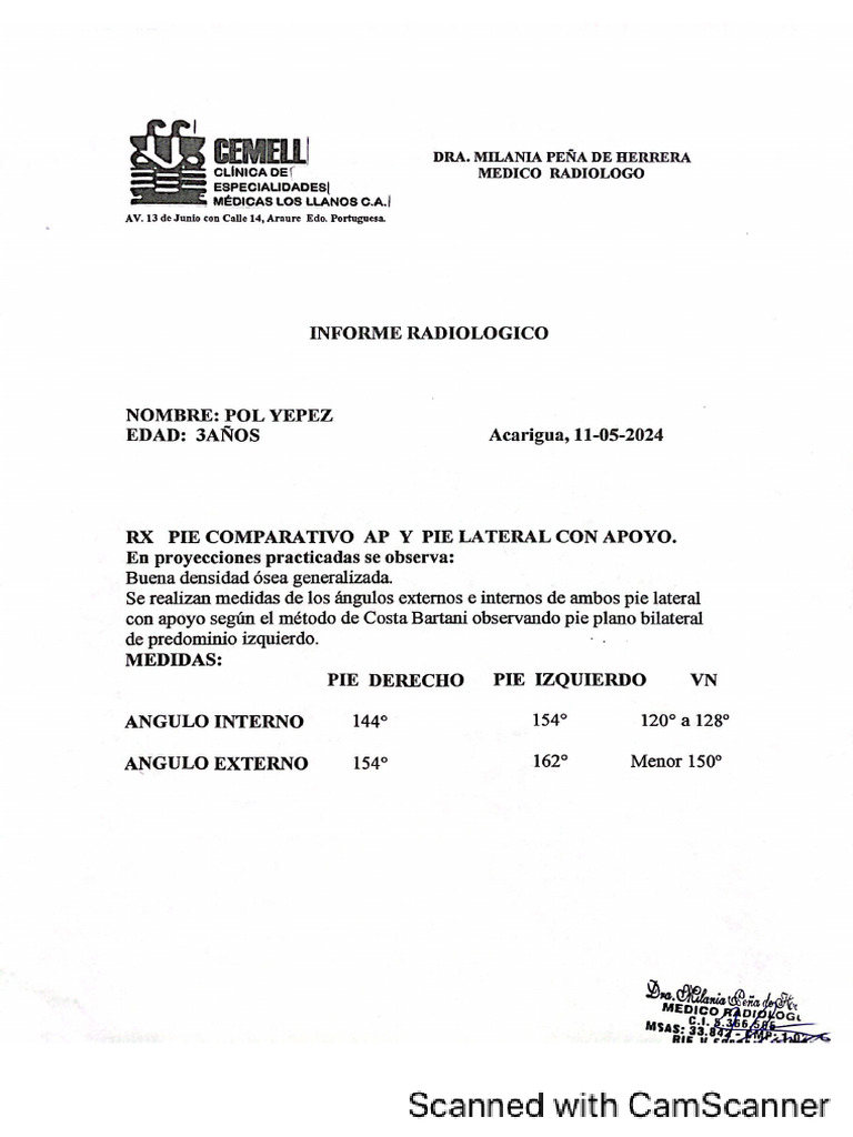 Informe RX Pie Comparativo AP y Pie Lateral Con Apoyo | PDF