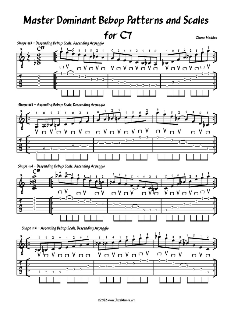 Master Dominant Bebop Patterns and Scales - For C7 | PDF | Musical ...