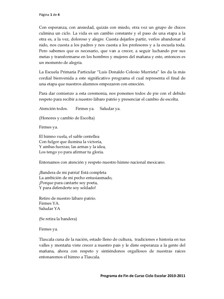 Programa de Fin de Curso (Final) | PDF