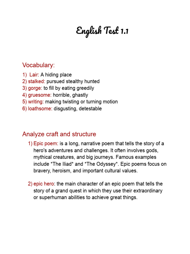 English Test 1 | PDF