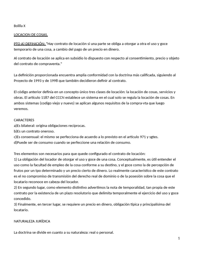 Definición y Características de la Locación | PDF | Ley administrativa ...