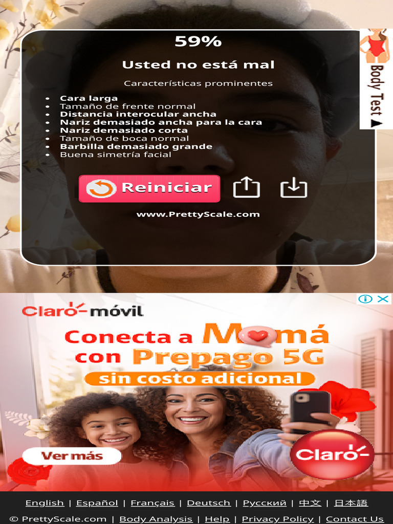 ¿Soy Guapo o Feo Prueba de Análisis de Belleza Facial | PDF ...