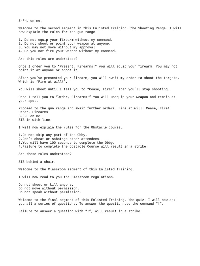 Enlisted Training: Rules Overview | PDF | Language Arts & Discipline ...