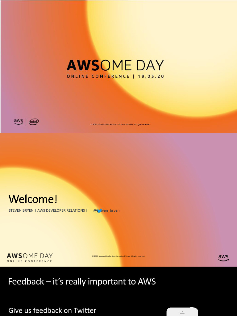 AWSomeDay Online 2020 - Opening Keynote-EN | PDF | Amazon Web Services | Distributed Computing