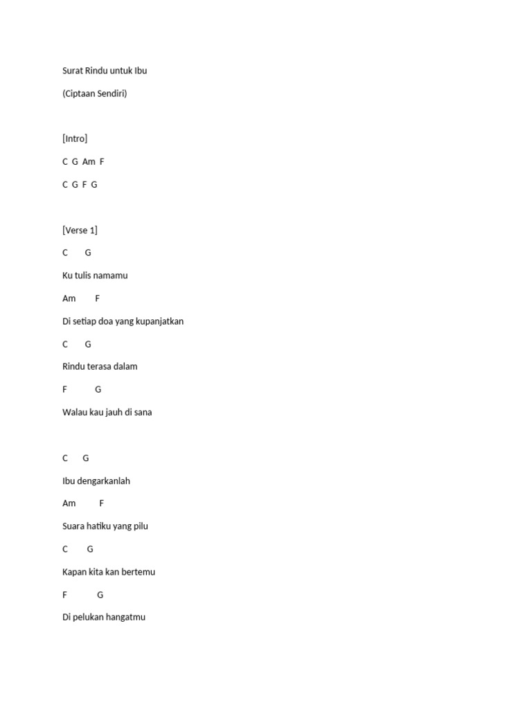 Surat Rindu Untuk Ibu | PDF | Puisi