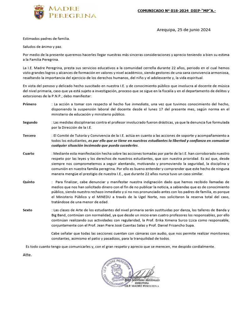 Comunicado #018-2024 Diep-Mp | PDF | Maestros