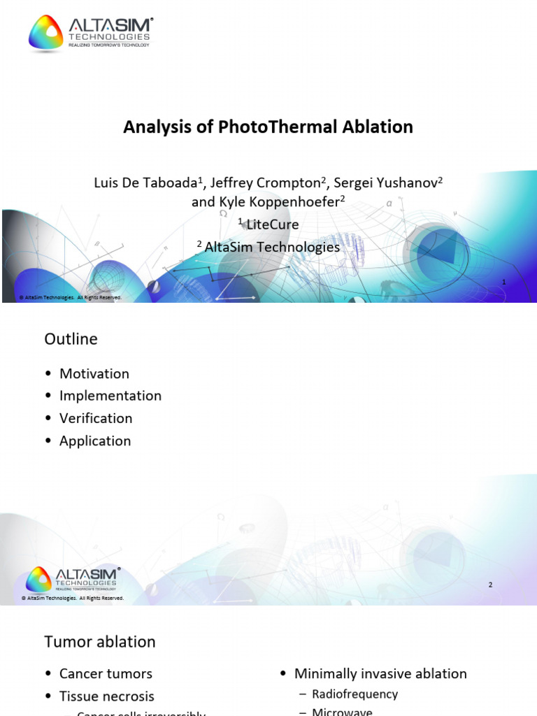 De Taboada Biosci Presentation | PDF | Heat Transfer | Ablation