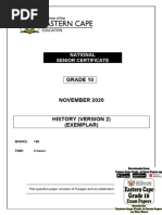 History Grade 10 Questions Paper November 2019 English D | PDF