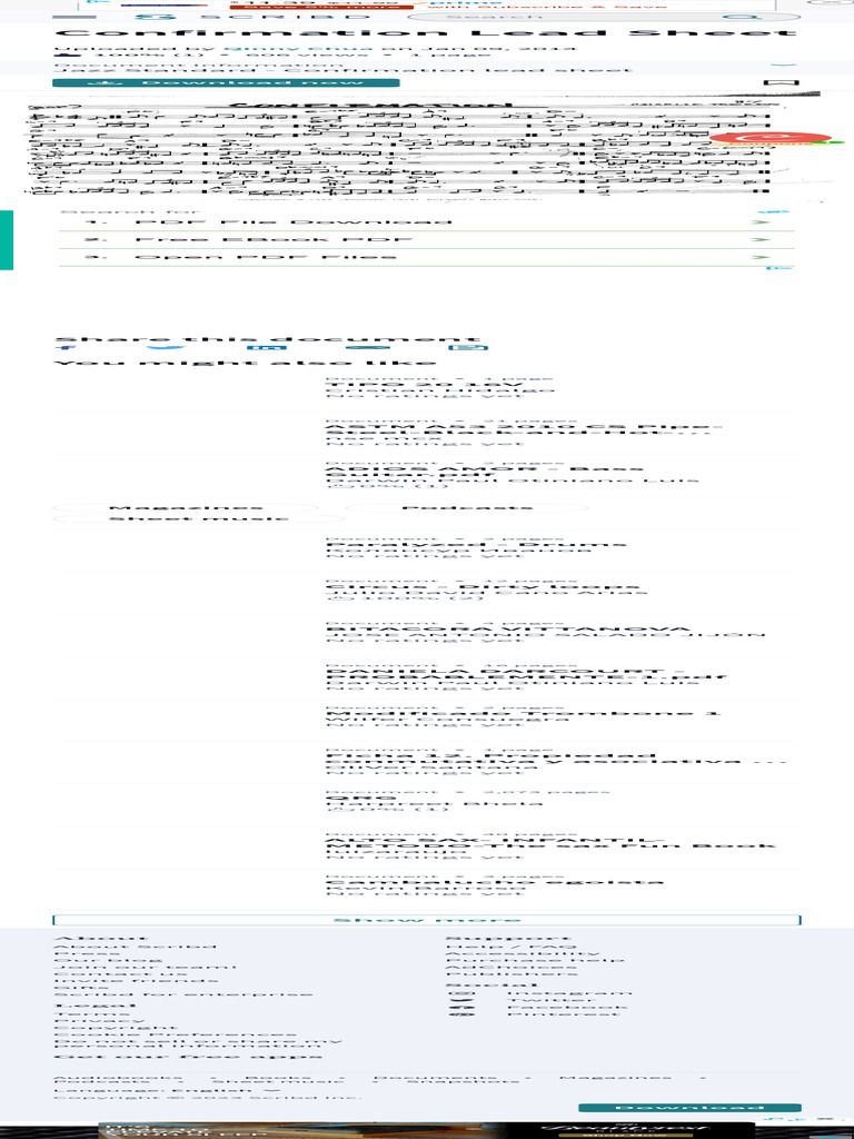 Confirmation Lead Sheet PDF Download | PDF | Scribd | Digital Technology
