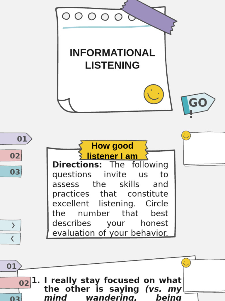 Quarter 1 Lesson 5 Informational Listening | PDF | Thought | Attention
