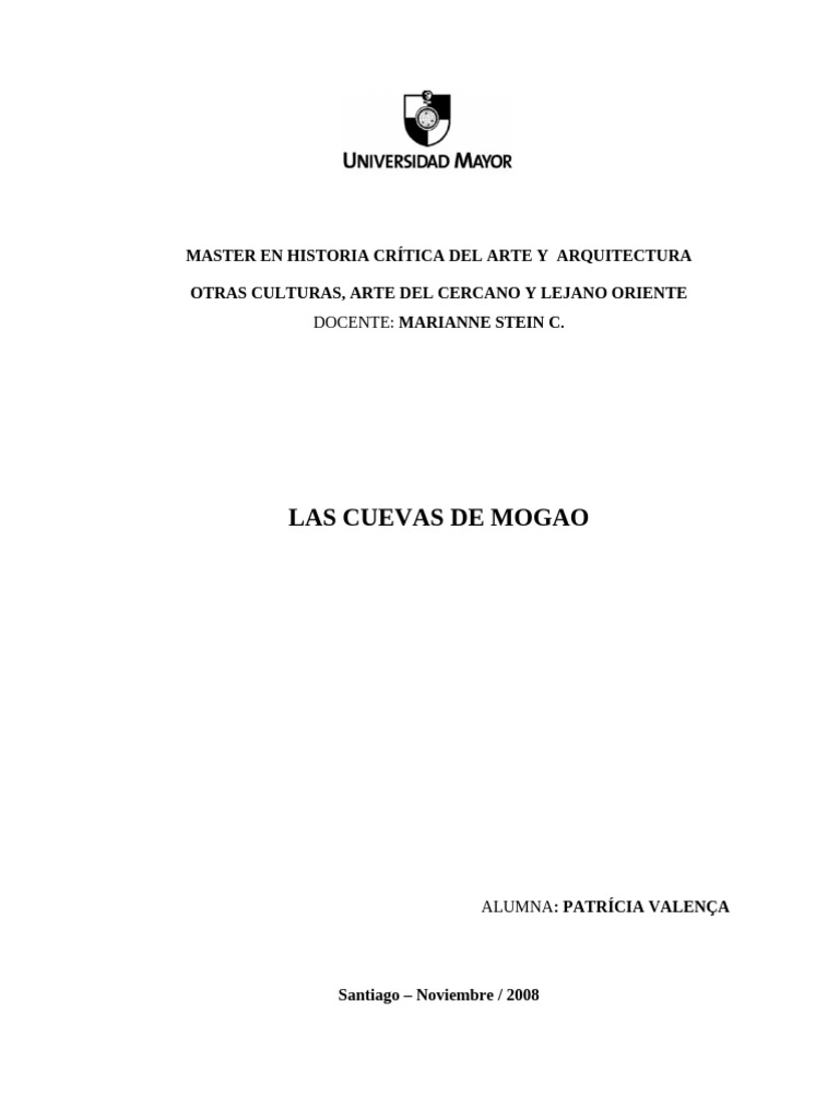 Carátula Cuevas - de - Mogao-Patricia Valenca | PDF | Juegos y actividades