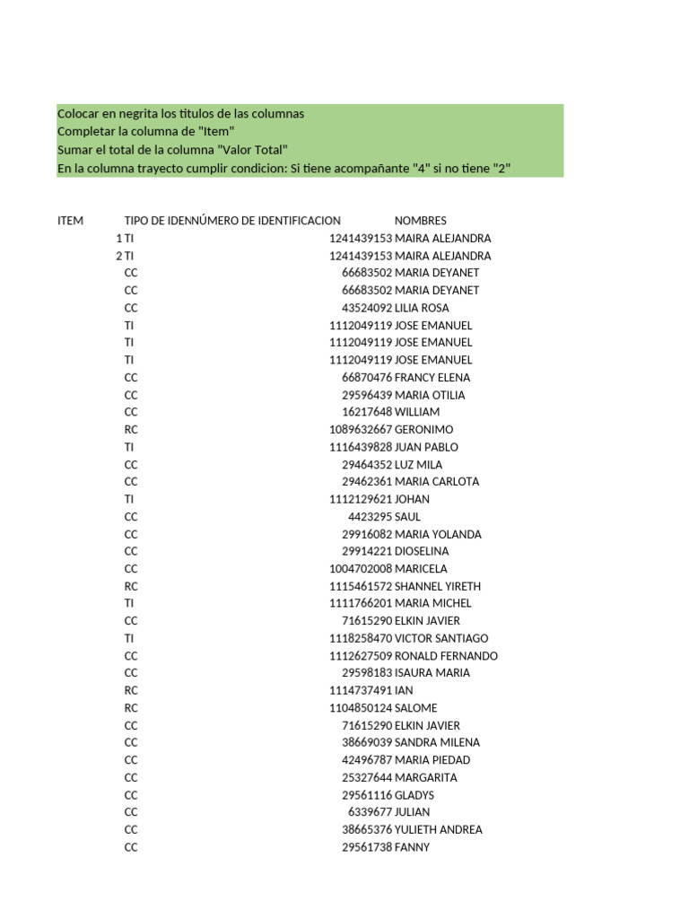 Prueba de Excel | PDF