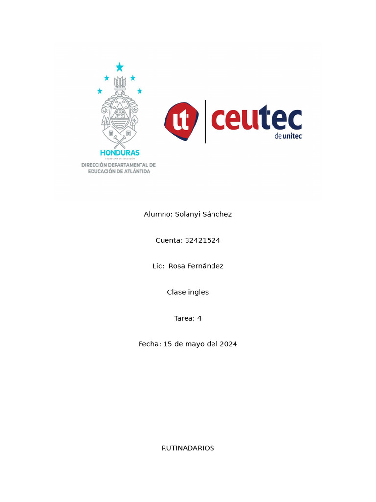 tarea numero 3 ingles solanyi sanchez | PDF
