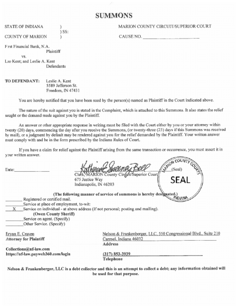 Summons-Leslie.pdf | PDF | Summons | Lawsuit