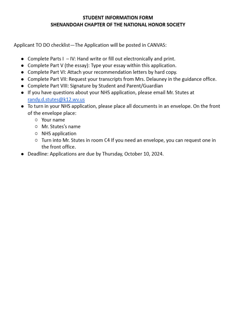 NHS Application 2024 | PDF