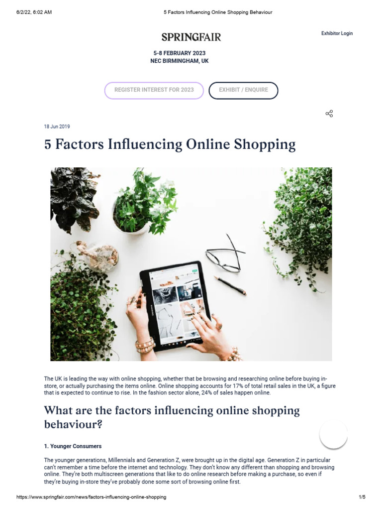 5 Factors Influencing Online Shopping Behaviour | PDF | Online Shopping ...