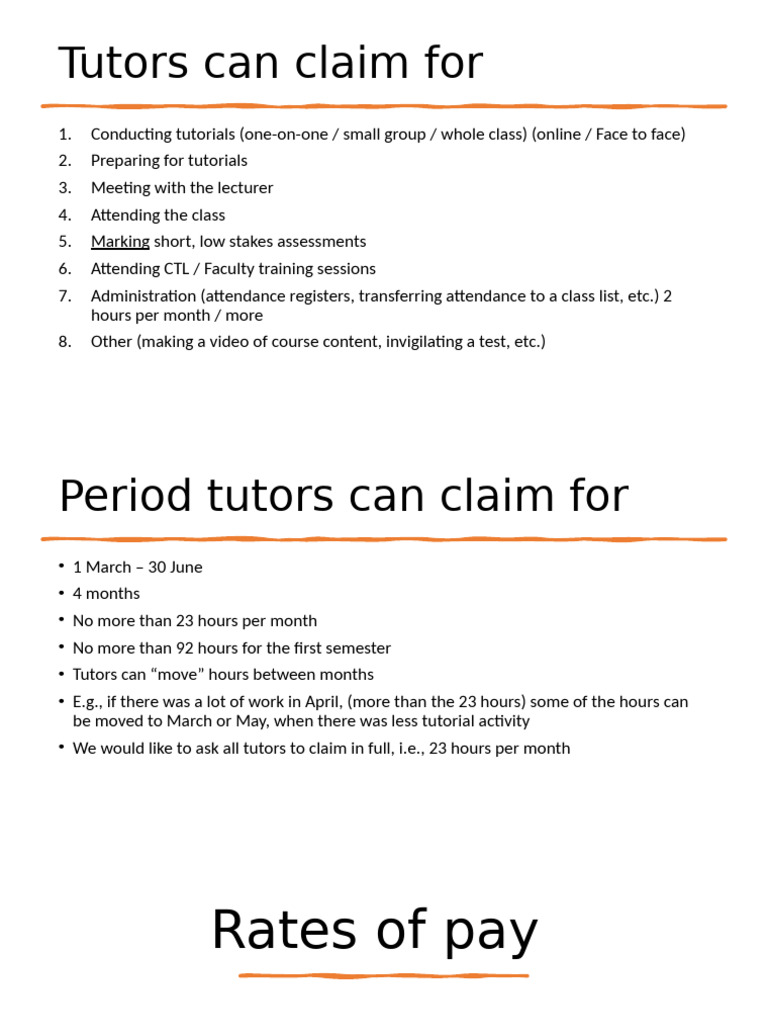 Tutor Claim Guidelines and Deadlines | PDF