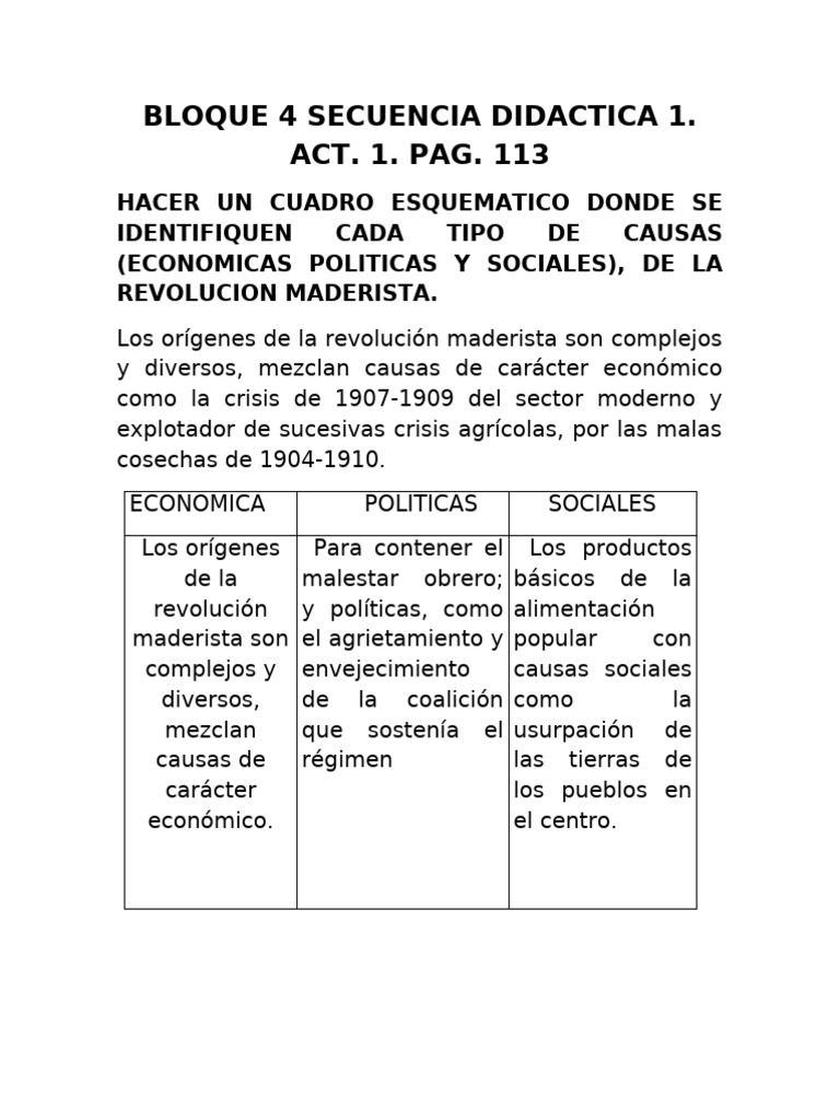 BLOQUE 4 y 5 Primeras 6 Act | PDF | revolución mejicana | México