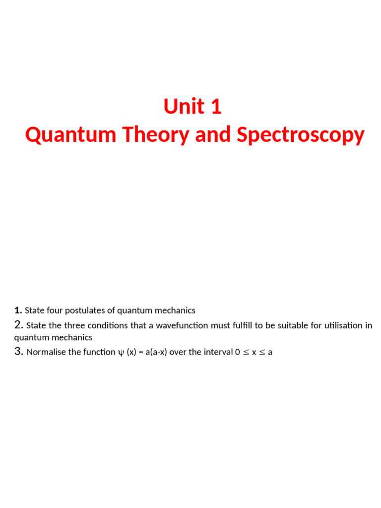 Tutorial Soln Quantum 1 | PDF | Physical Phenomena | Applied And Interdisciplinary Physics