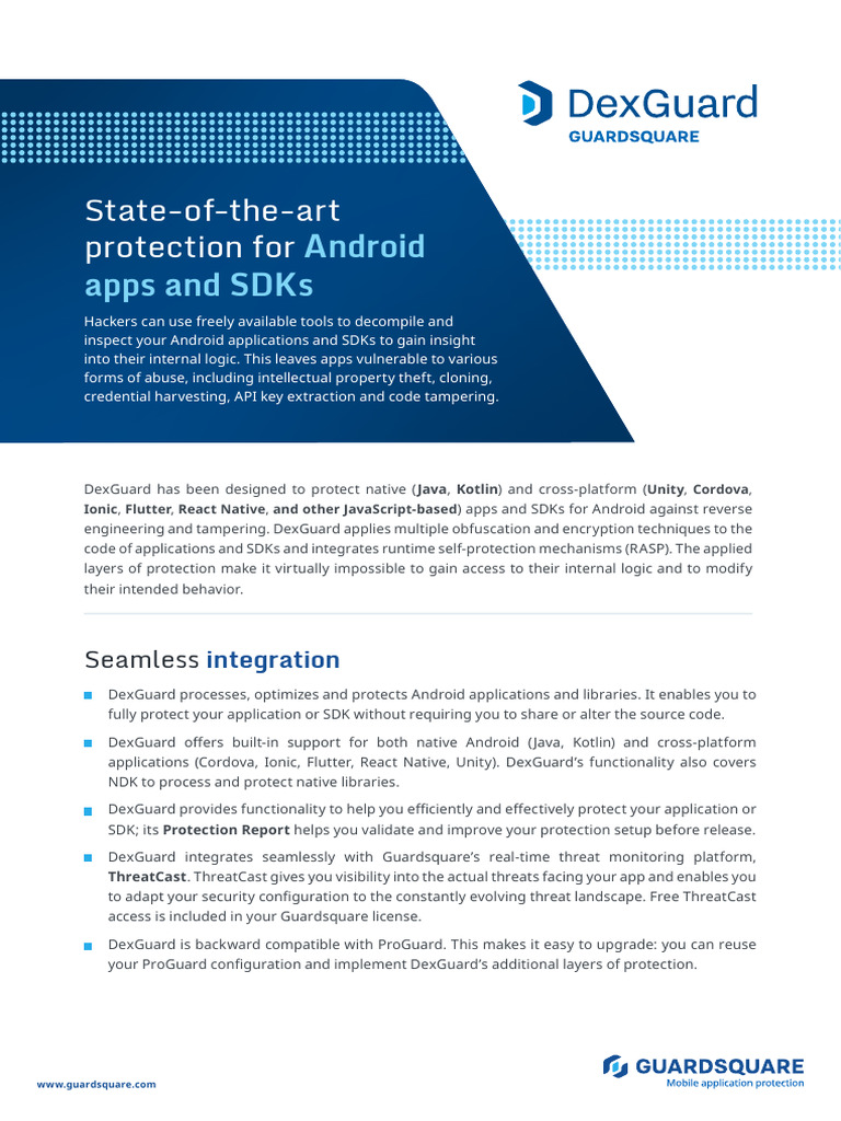 Dex Guard | PDF | Android (Operating System) | Software Development Kit