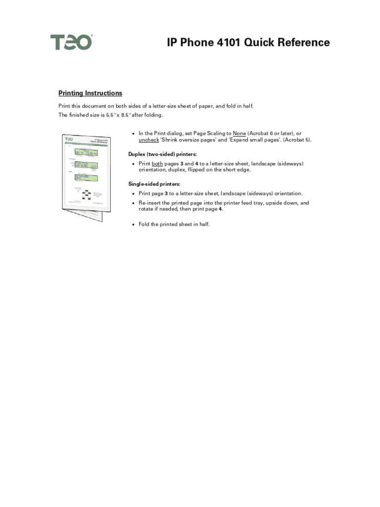 14-280221_A-IP-Phone-4101-Quick-Reference-compressed | PDF | Menu (Computing) | System Software
